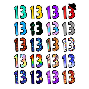 Lucky Number 13 Temporary Tattoos Stickers for Fans,20Pcs Number 13 Hand Tattoos Stickers Same Styles with Singer,Stickers 13 Hand Tattoo Concert Merch for Fans Gifts (Colorful)