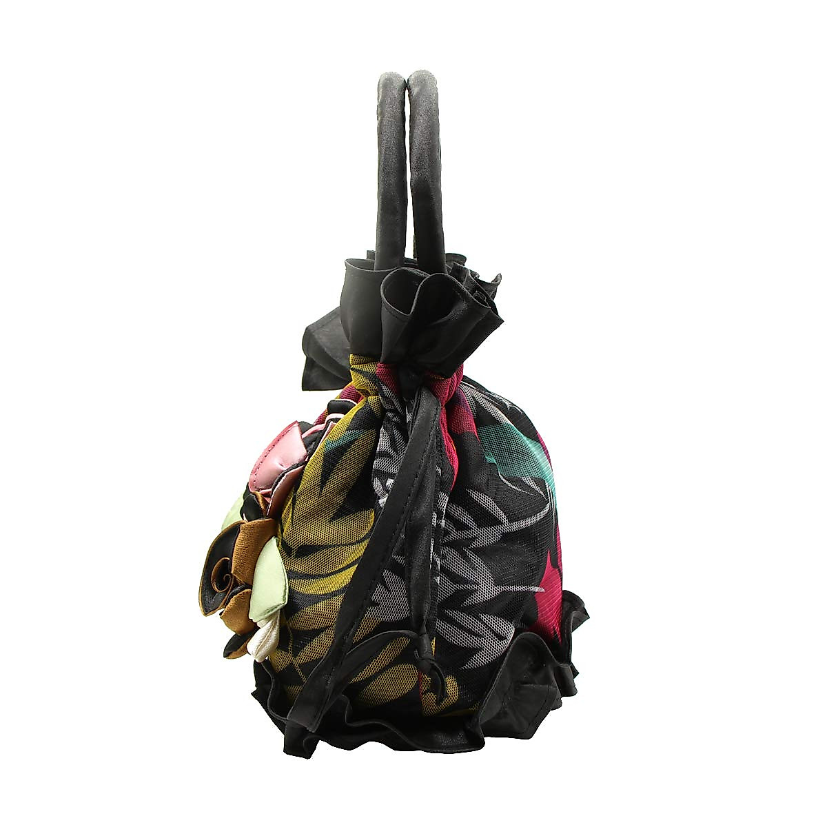 Womens Ladies Handbag Drawstring Bucket Bag Coin Purses Key Bags Cash Money Phone Pouches - Black