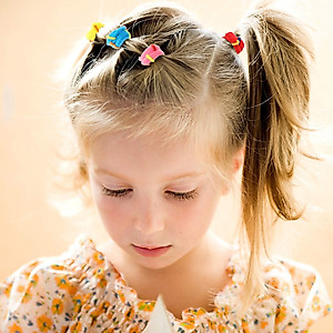 WILLBOND 200 Pcs Colorful Elastic Hair Ties Seamless Cotton Hairband Ropes Soft Small Ponytail Holders Fashion Stretchable No Crease Damage Hair Accessories for Baby Kids Girls Toddler, Mixed Colors