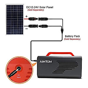 AIMTOM 6.6Ft Heavy Duty Waterproof Solar Male/Female Connector to DC 5.5mm x 2.1mm Solar Panel Adapter Cable for Charging SPS-155 SPS-194 Power Stations, Solar Generators or Rechargeable Battery Pack
