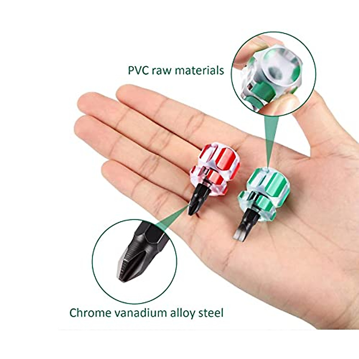 Deal Maniac Mini Ultra Short Stubby Screwdriver Set 2 Pieces 1 Phillips, 1 Flat Head, Sewing Machine Repair Performance Tool, Suitable for Tight Spaces & DIY Repairs A must have for every toolbox