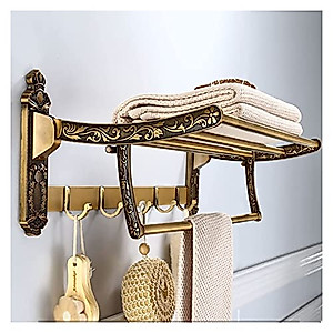 Towel BAR Rack Towel Rail for Bathroom,Punch-Free Bath Hand Towel Holder,Bathroom Towel Rail,European Antique Bathroom Rack Space Aluminum Towel Bar/Towel Rack (Color : Double Rod, Size : Christmas