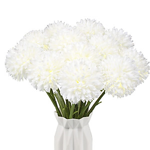 12 Pcs Artificial Flowers Chrysanthemum Ball Flowers Bouquet for Home Garden Party Wedding DecorationChristmas Party Baby Shower Decor Thanksgiving Gift Fake Flowers Silk Artificial Hydrangea