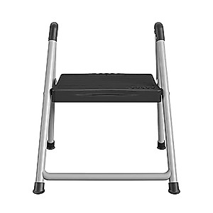 COSCO One Step Steel, Resin Steps, Step Stool without Handle, Platinum/Black