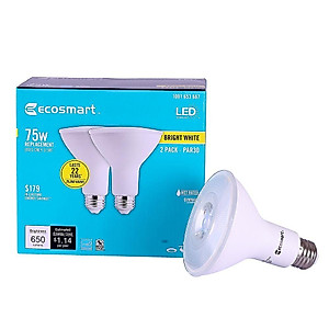 EcoSmart 75W Bright White PAR30 Dimmable LED Flood Light Bulb2-Pack 1001653667