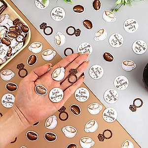 Coffee Bridal Shower Decorations - 200PCS Coffee Confetti, Love is Brewing Bridal Shower Decorations, Coffee Table Decorations for Love is Brewing Wedding Shower Engagement Party