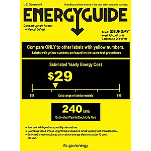 EUHOMY Upright freezer, 3.0 Cubic Feet, Single Door Compact Mini Freezer with Reversible Stainless Steel Door, Small freezer for Home/Dorms/Apartment/Office (Silver)