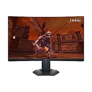 Dell 2022 S2721HGF 27" 144Hz FHD LED Curved Gaming Monitor, 1920 x 1080 Resolution, Adaptive-Sync, 144Hz Refresh Rate, 16:9 Aspect Ratio, 178 Viewing Angles, HDMI, DisplayPort, Audio line-Out, Black