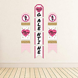 Big Dot of Happiness Be My Galentine - Hanging Vertical Paper Door Banners - Galentine’s & Valentine’s Day Party Wall Decoration Kit - Indoor Door Decor