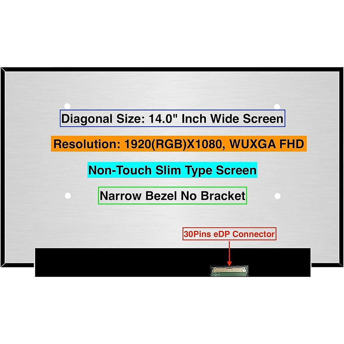EM EMAJOR TECH New Screen Replacement for Lenovo FRU 01YN154 01YN155 01YN156 1920X1080 FHD Non-Touch LCD LED Display with Set of Adhesive Tap