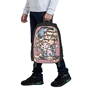 DHOUTSL Backpacks Gacha Game Life Anime Laptop Backpack Unisex Multipurpose Double Shoulder Bag for Camping Travle Work Hiking Gifts