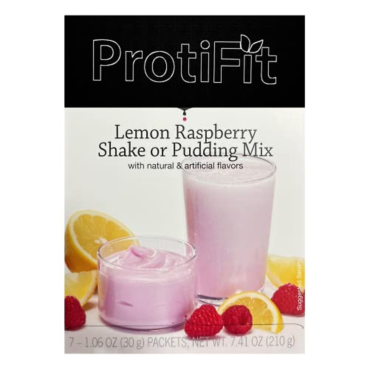 PROTIFIT - High Protein Pudding/Shake Mix, 15g Protein, Low Calorie, Low Fat, Low Carb, Aspartame Free, Idea Protein Compatible, Meal Replacement, 7 Servings Per Box (Lemon Raspberry)