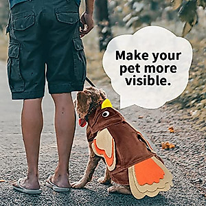 NACOCO Dog Turkey Costume Halloween Thanksgiving Clothes Pet Costume Warm Apparel Puppy Coat Fleece Hoodie Classic Bird for Small Dogs and Cats (Medium)