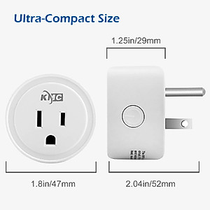 KMC Smart Plugï¼ŒWiFi Mini Outlet 2 Pack, Compatible with Alexa, Google Assistant and IFTTT, Compatible with Smart Life APP, No Hub Required, Remote Control Your Devices from Anywhere, ETL Listed