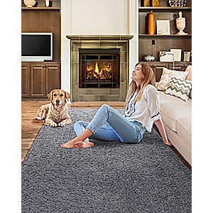 DEXI 5'x7'Area Rugs Non-Shedding Living Room Carpets for Children Bedroom Home Decor,5x7 feet Dark Grey