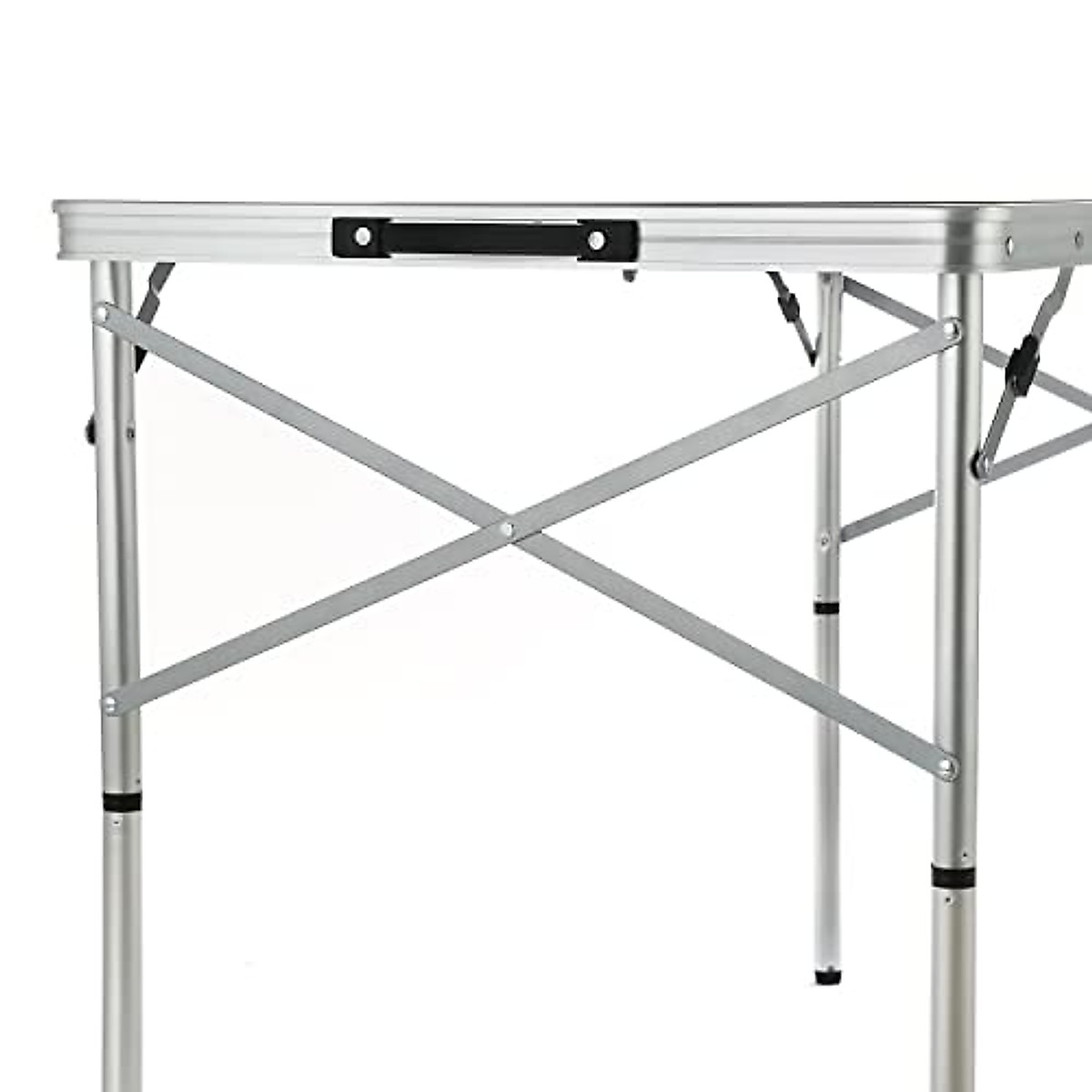 ARROWHEAD OUTDOOR 4’ ft Heavy-Duty Portable Aluminum Frame Folding Table w/Leveling Feet, Solid Tabletop Surface, 2 Adjustable Heights, Carrying Case Included, Lightweight, USA-Based Support