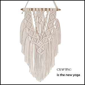 NGHTMRKT Macrame Kit, DIY Macrame Kits for Adult Beginners, Macrame Wall Hanging Kit, 220 Yards Macrame Cord, Wooden Dowel