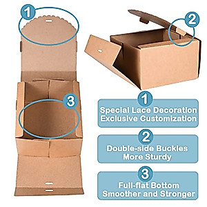 WholeMy Brown Gift Boxes 10 Pack 8x8x4 Inches, Gift Boxes with Lids for Presents, Bridesmaid Proposal Box, Kraft Gift Boxes for Birthday, Wedding, Party, Valentine, Christmas