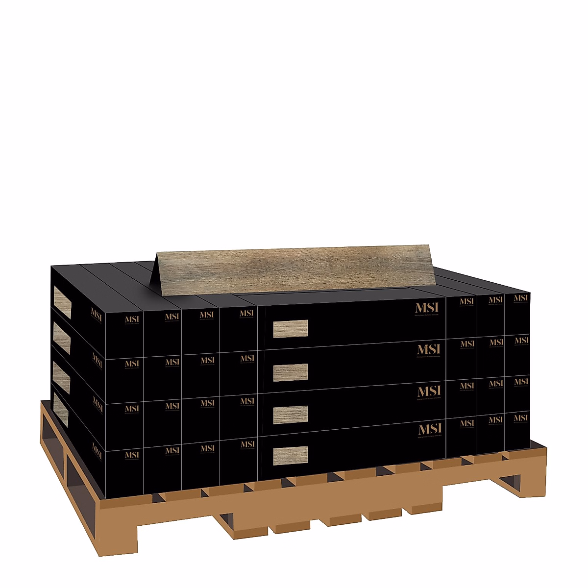 MSI XL Newlands 6 MIL x 9 in. x 60 in. Luxury Vinyl Flooring, Rigid Core Planks, LVT Tile, Click Lock Floating Floor, Waterproof LVT, Wood Grain Finish, Deveaux Brown, 1675.52 Square Feet