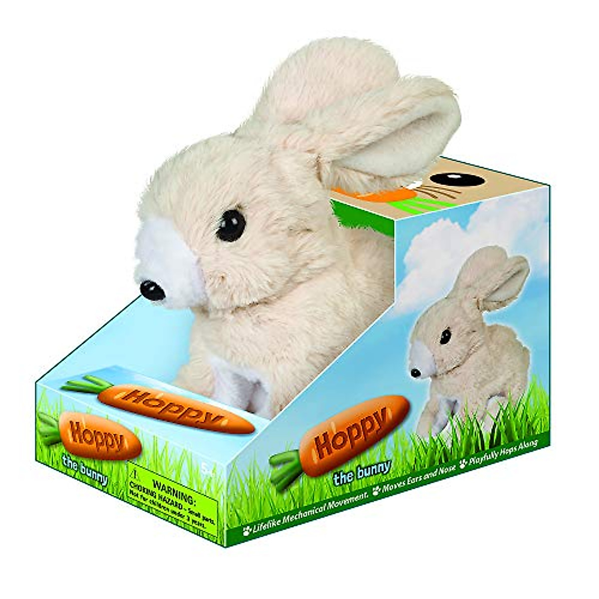 Westminster, Inc. Hoppy the Bunny - Cute, Cuddly, Plush Battery Operated Rabbit Toy Hops and Wiggles