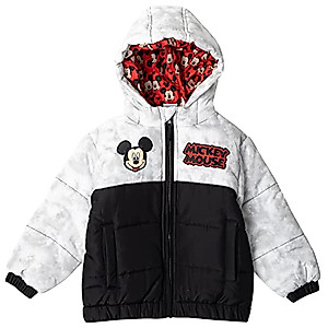 Disney Mickey Mouse Toddler Boys Zip Up Winter Coat Puffer Jacket 5T
