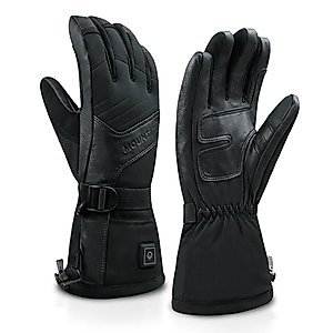 MOUNT TEC Explorer 3 Heated Motorcycle Gloves for Men & Women Winter Windproof Thermal Cycling Bike Gloves Heated Hand Warmer (Black, S)