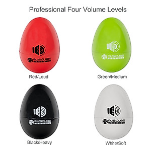 MUSICUBE Egg Shakers Professional 4-Tones Percussion Plastic Egg Shakers Instrument Set (Soft, Medium, Loud, Heavy) for Educational Classroom Teaching, Party Supply, Music Band…