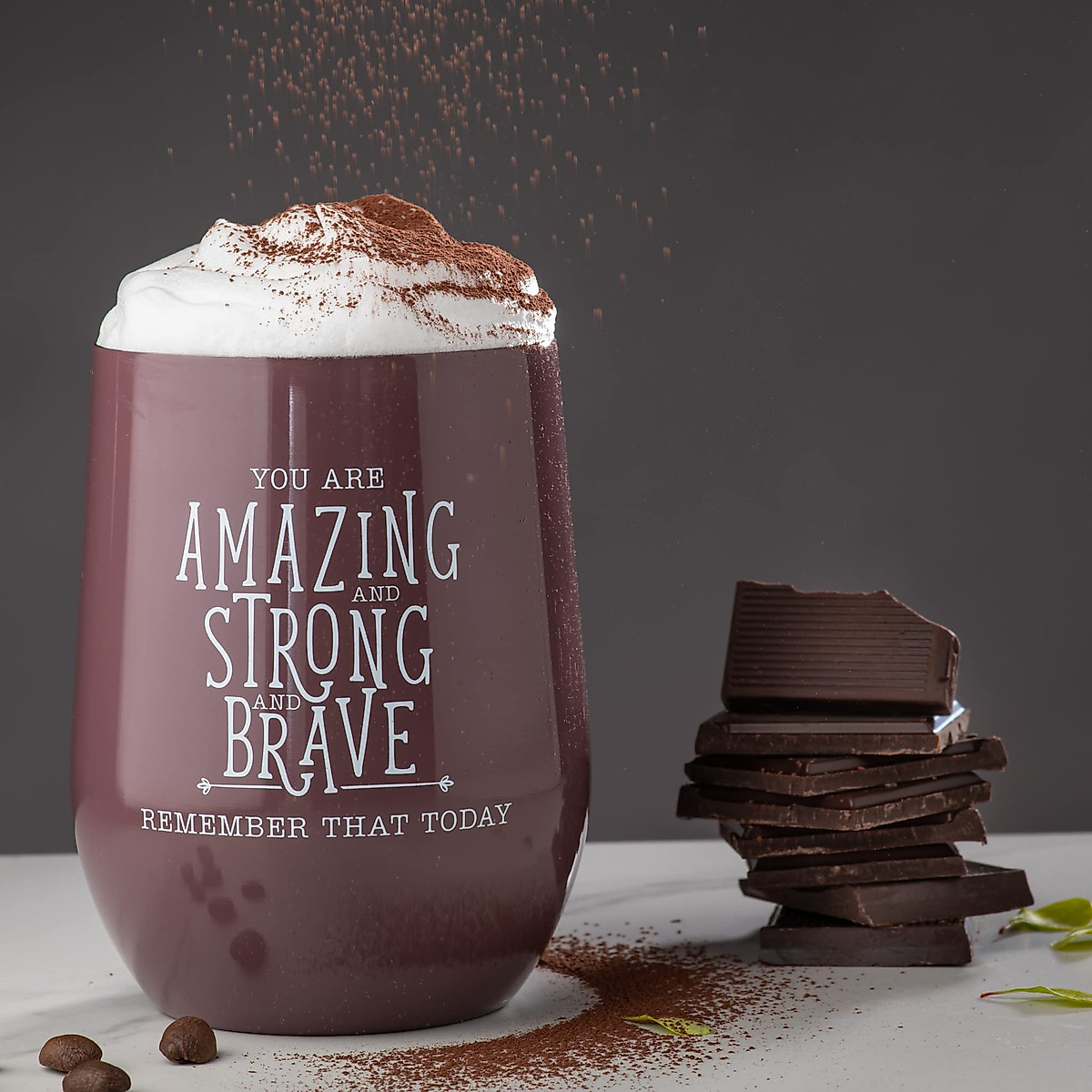 DIVERSEBEE Inspirational Thank You Gifts for Women, Mom, Sister, Wife, Girlfriend, Coworker, Best Friend, Encouragement Birthday Wine Gifts - Insulated Wine Tumbler Cup with Lid 12oz(Mauve)