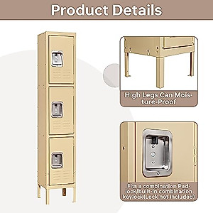 AFAIF Locker, Metal Locker for Employees, Steel Lockable Locker Storage Cabinet for School Gym Home Office Staff