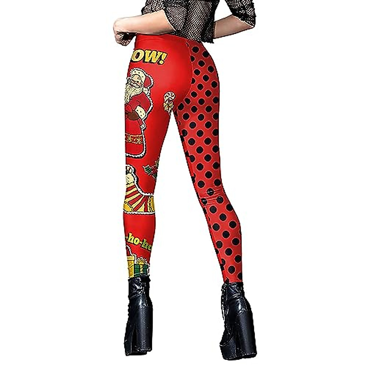 Women's Sweatpants,High Waisted Sweatpants for Women Xmas Print Elastic Waisted Workout Active Joggers Drawstring Plus Size Lounge Bottoms Elk Graphic Print Red XL