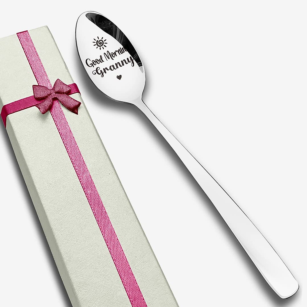 Good Morning Granny Spoon Engraved Stainless Steel Funny, Nana Gifts from Grandchildren, Best Teaspoon Coffee Spoon Gifts for Grandma Mom Birthday Mother's Day Christmas