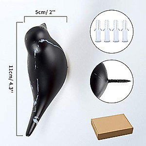 4PCS Bird Wall Hooks Coat Hooks Marble Wall Mounted Hooks Hanging Towels Coat Rack Hat Hooks Hanger Decorative Hooks for Wall Art (4PCSMARBLE)