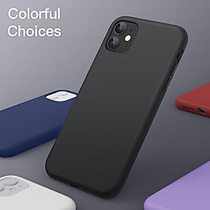 JETech Silicone Case for iPhone 11 (2019) 6.1-Inch, Silky-soft touch Full-Body Protective Case, Shockproof cover with Microfiber Lining, Black