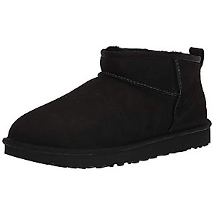UGG womens Classic Ultra Mini Ankle Boot, Black, 7 US