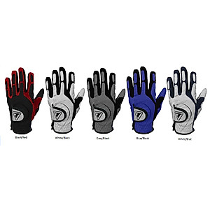 Tracer Golf Men's Golf Glove, 3-Pack - Cool fit, Comfort Stretch, Highly Durable Glove (XL-XXL (Plus), White/Black)