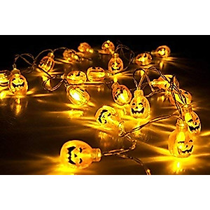 Senmao Home Decor Halloween String Lights with 30 led,Orange Lights 20ft with Pumpkin Lights,Halloween Lights Outdoor for Patio, Garden,Parties (IP65,8 Light Modes Warm White)