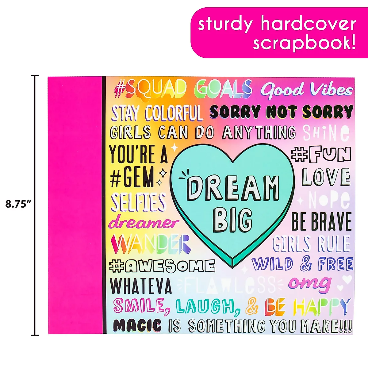 Just My Style Ultimate Scrapbook, Personalize and Decorate A 40-Page DIY Scrapbook, Great for Travel, Road Trips & On-The-Go, Memory Keeper Scrap Book for Kids & Tween Ages 6, 7, 8, 9