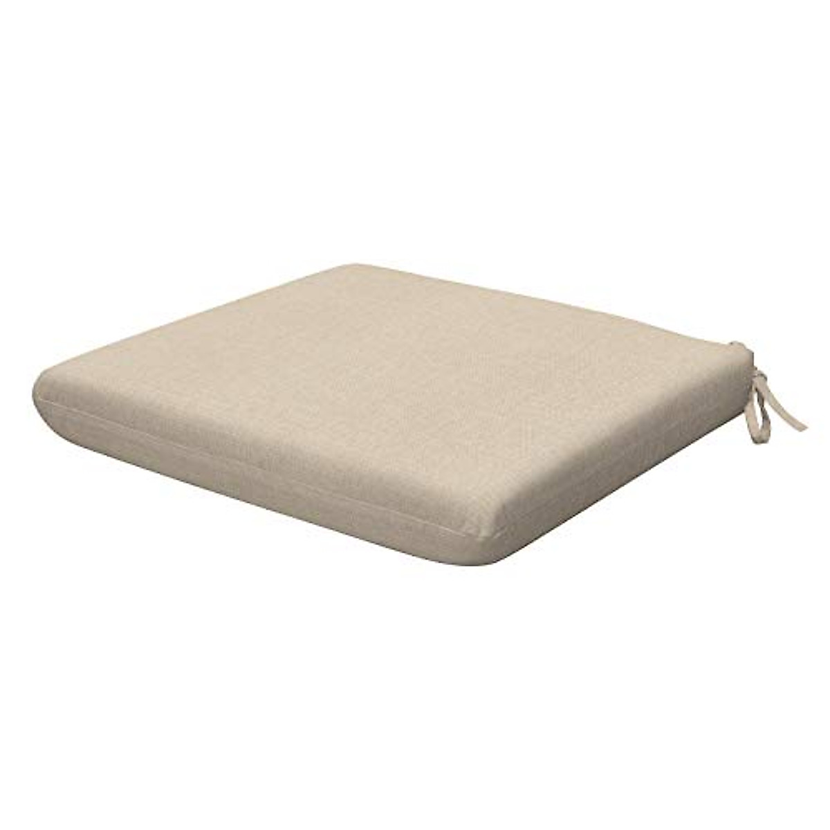 Honeycomb Indoor/Outdoor Textured Solid Almond Universal Seat Cushions: Recycled Polyester Fill, Weather Resistant, Pack of 2 Patio Cushions: 18" W x 17.5" D x 2.5" T
