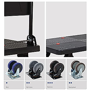 Generic Platform Hand Truck Platform Truck with Plastic Panel and Thicken Metal Foldable Handle Push Cart with Mute Wheels for Home Office Load Capacity 660lb Foldable (Size : Mutetone), Black,blue