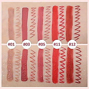 Boobeen Liquid Matte Lipstick and Lip Line Pencil Set, Nude Red Lip Makeup Longwear Waterproof Lipliner Pens & Velvet Lip Stain Lip Gloss Smooth Matte Lip Color Make Up Gift Set