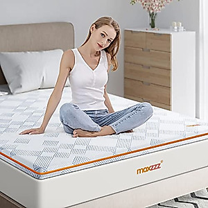 Maxzzz 3 Inch Mattress Topper Full, Gel Cooling Ventilated Designe Bed Topper with Removable Soft Cover, Ventilated Design & High-Density Memory Foam Mattress Topper, CertiPUR-US Certified