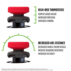 KontrolFreek Call of Duty: Vanguard Performance Thumbsticks for PlayStation 4 (PS4) and PlayStation 5 (PS5) | 2 High-Rise, Hybrid| Red/Black