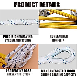 Fire Escape Rope Ladder - Emergency Ladders, 2/3/4 Storey for Home Climbing Fire Escape, Lightweight External Rescue Ladder (Size : 15M)