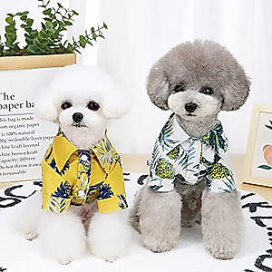 Pet Clothes for Medium Dogs Summer T Shirts Floral Cat Shirt Hawaiian Printed Pet T Shirts Breathable Clothing Beach Puppy Shirt Sweatshirt for Small