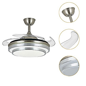 Yaminie Ceiling Fan with Lights, 36" Modern Chandelier Fan with Remote, 3 Speeds Reversible Retractable Fan, LED Dimmable Silent Fans Light for Dining Room Bedroom Living Room