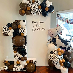 95 Pcs Cow Balloons, 12”Brown Blush Neutral Cow Print Balloon Confetti Helium Latex Balloons for Birthday, Baby Shower, Cow Print Party, Cowboy CowGirl Rodeo Party, Farm Party Decorations Supplies