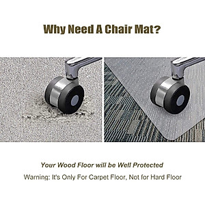 FZYUAN Office Chair Mat for Carpets, Transparent 2mm Thick and Sturdy Highly Premium Quality Floor Mats with Studs, Home Office Chair Mat for Low, Standard and Medium Pile Carpeted Floors,29.5"×47.2"