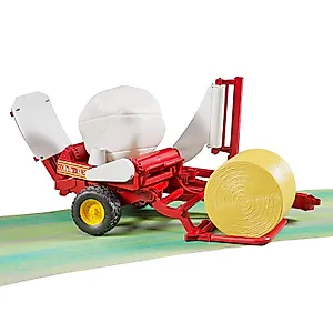 Bruder 02122 Bale Wrapper with Yellow and White Bales (Color May Vary)
