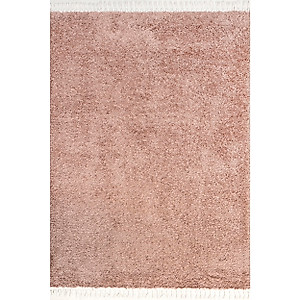 nuLOOM Neva Modern Tasseled Shag Area Rug, 7x9, Pink