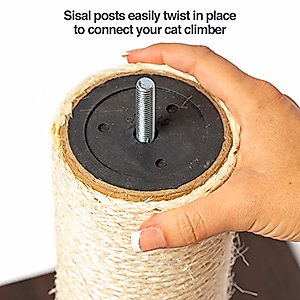 PetFusion Ultimate Cat Climbing Tower & Activity Tree. (24 x 20.8 x 76.8 inches (lwh) Tall Sisal Scratching Posts, Modern Wall Mounted cat Furniture, Espresso Finish). 1 Year Manufacturer Warranty